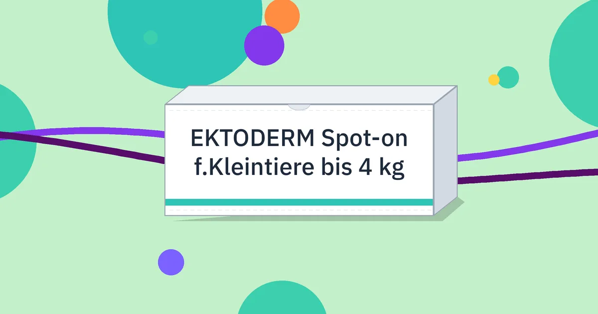 Symbolbild: Packung mit der Aufschrift EKTODERM Spot-on f.Kleintiere bis 4 kg (PZN 19157187) – Verfügbarkeit und Bezug in Apotheken in Frankfurt am Main