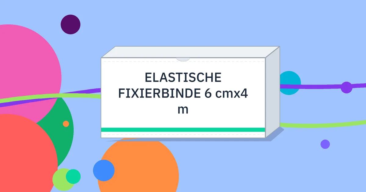 Symbolbild: Packung mit der Aufschrift ELASTISCHE FIXIERBINDE 6 cmx4 m (PZN 19769737) – Verfügbarkeit und Bezug in Apotheken in Frankfurt am Main