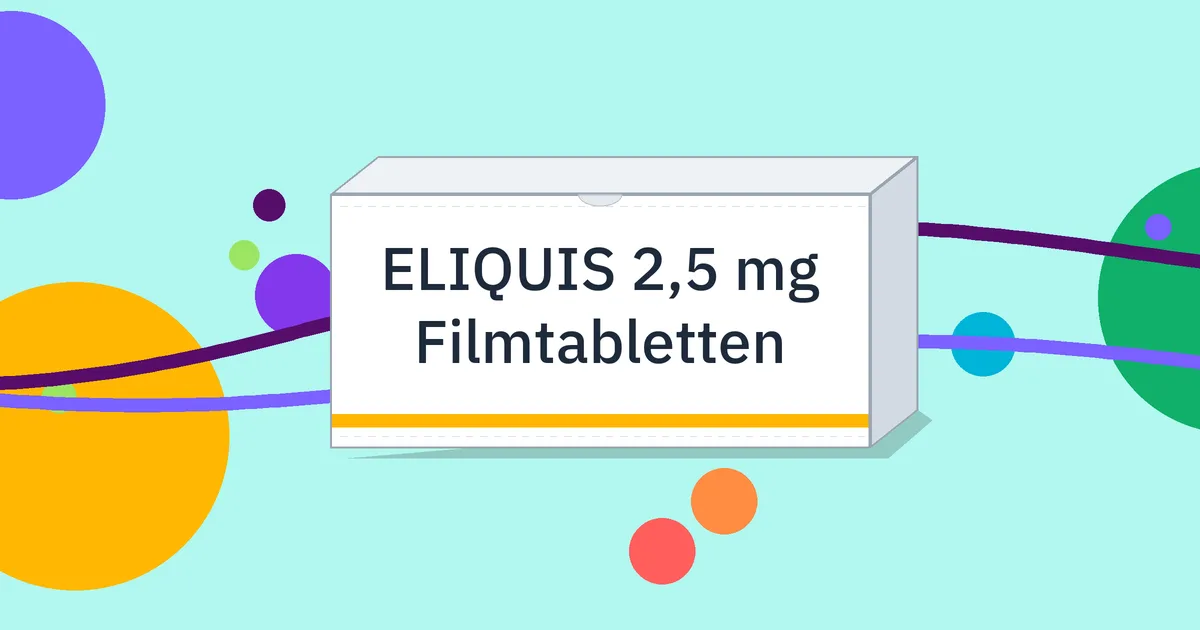 Symbolbild: Packung mit der Aufschrift ELIQUIS 2,5 mg Filmtabletten (PZN 18112892) – Verfügbarkeit und Bezug in Apotheken in Frankfurt am Main