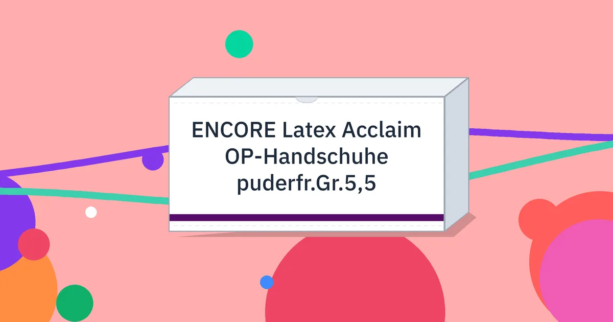 Symbolbild: Packung mit der Aufschrift ENCORE Latex Acclaim OP-Handschuhe puderfr.Gr.5,5 (PZN 13164358) – Verfügbarkeit und Bezug in Apotheken in Frankfurt am Main