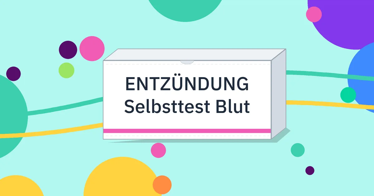 Symbolbild: Packung mit der Aufschrift ENTZÜNDUNG Selbsttest Blut (PZN 18795402) – Verfügbarkeit und Bezug in Apotheken in Frankfurt am Main