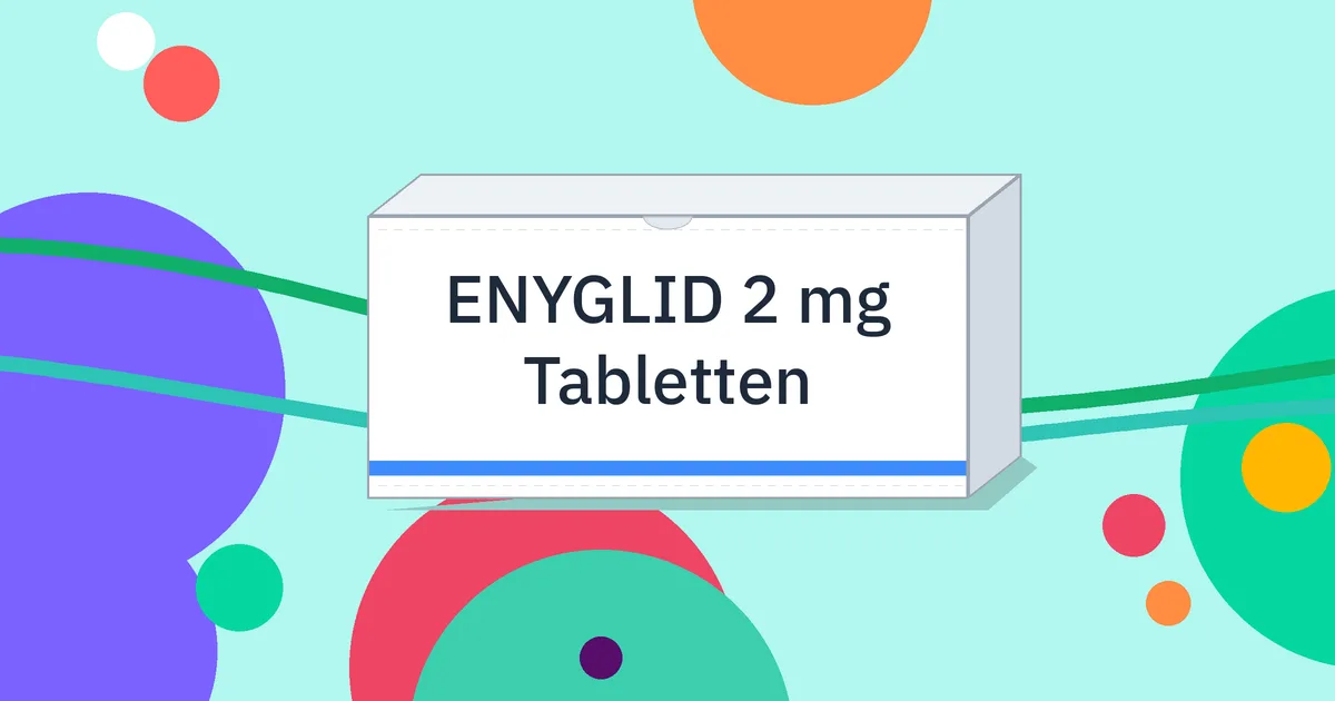 Symbolbild: Packung mit der Aufschrift ENYGLID 2 mg Tabletten (PZN 06414665) – Verfügbarkeit und Bezug in Apotheken in Frankfurt am Main