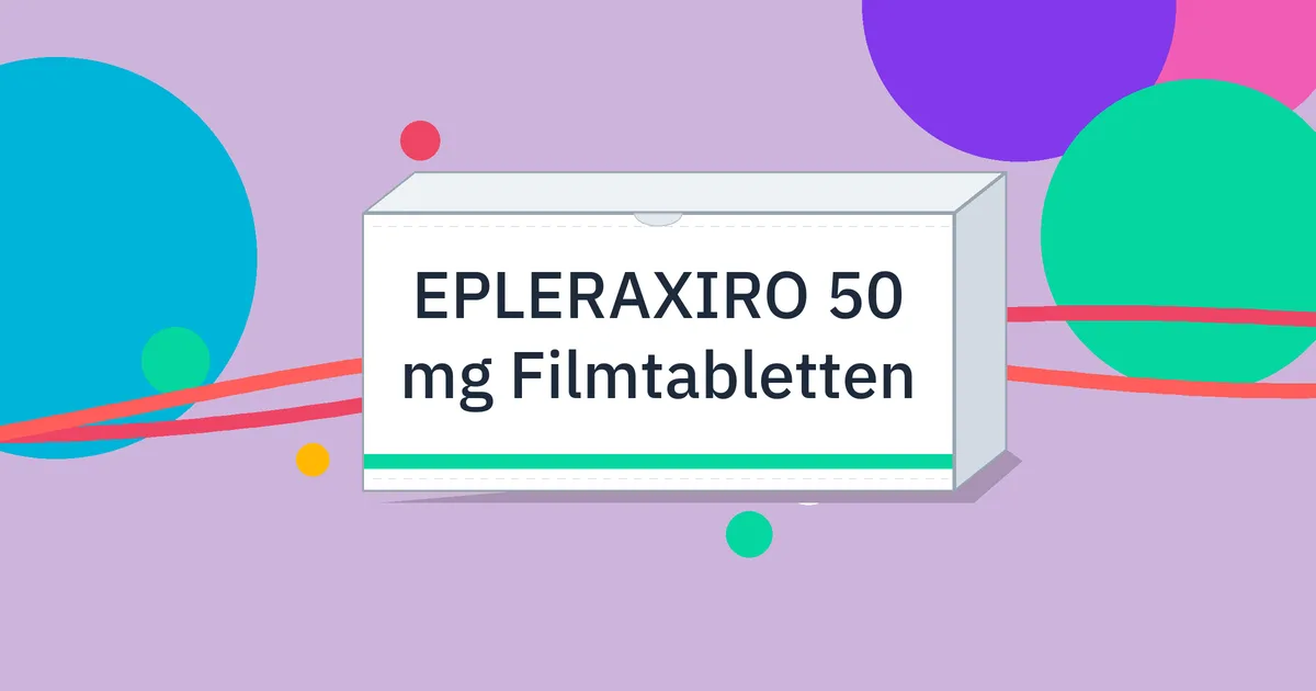 Symbolbild: Packung mit der Aufschrift EPLERAXIRO 50 mg Filmtabletten (PZN 17202096) – Verfügbarkeit und Bezug in Apotheken in Frankfurt am Main