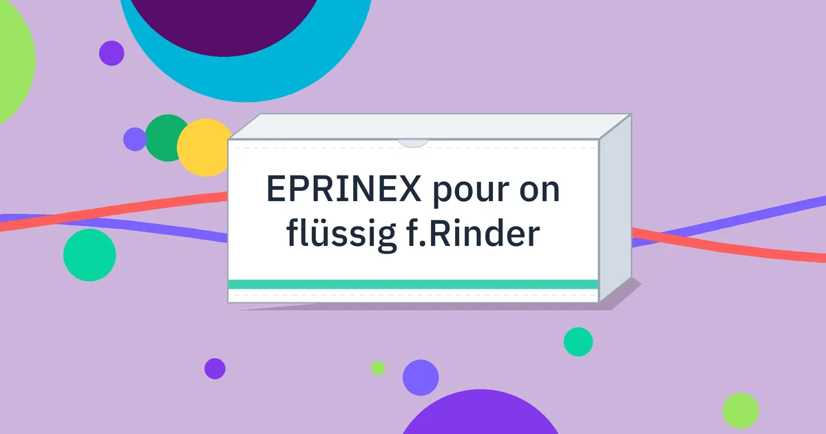 Symbolbild: Packung mit der Aufschrift EPRINEX pour on flüssig f.Rinder (PZN 00662942) – Verfügbarkeit und Bezug in Apotheken in Frankfurt am Main