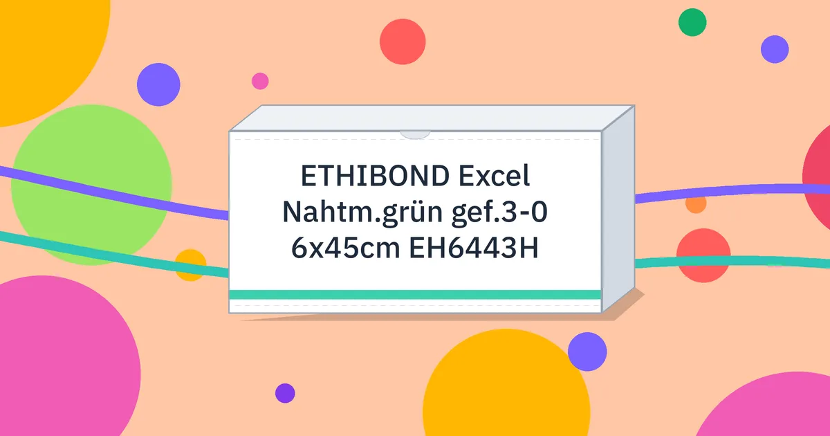 Symbolbild: Packung mit der Aufschrift ETHIBOND Excel Nahtm.grün gef.3-0 6x45cm EH6443H (PZN 20852219) – Verfügbarkeit und Bezug in Apotheken in Frankfurt am Main
