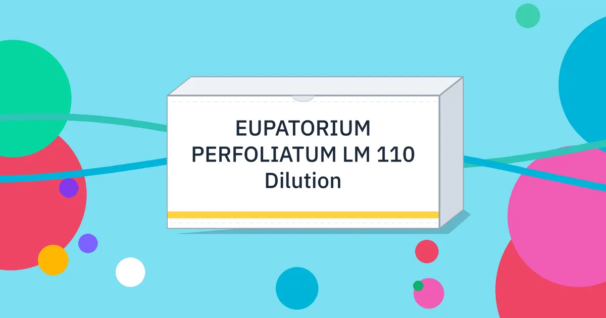 Symbolbild: Packung mit der Aufschrift EUPATORIUM PERFOLIATUM LM 110 Dilution (PZN 12846506) – Verfügbarkeit und Bezug in Apotheken in Frankfurt am Main