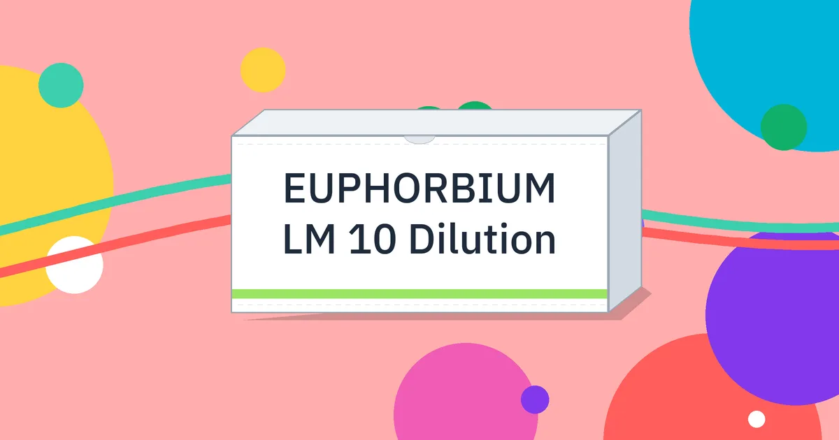 Symbolbild: Packung mit der Aufschrift EUPHORBIUM LM 10 Dilution (PZN 13483187) – Verfügbarkeit und Bezug in Apotheken in Frankfurt am Main