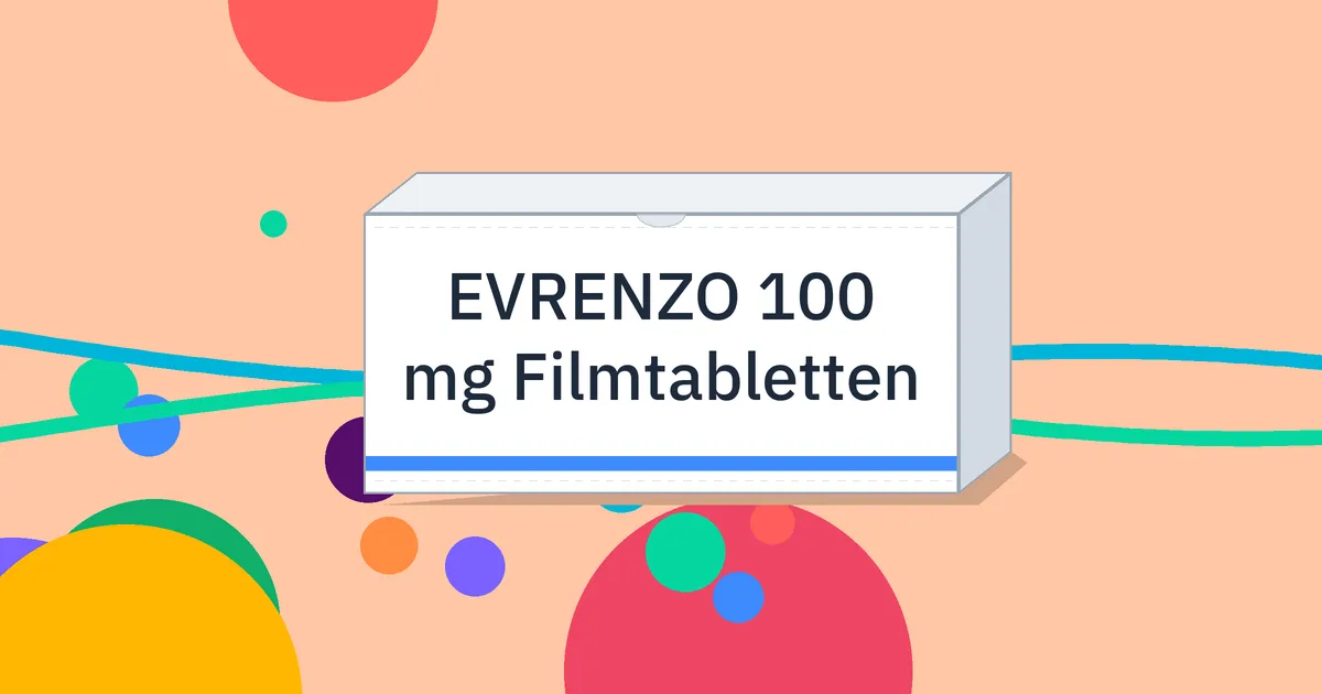 Symbolbild: Packung mit der Aufschrift EVRENZO 100 mg Filmtabletten (PZN 18892358) – Verfügbarkeit und Bezug in Apotheken in Frankfurt am Main