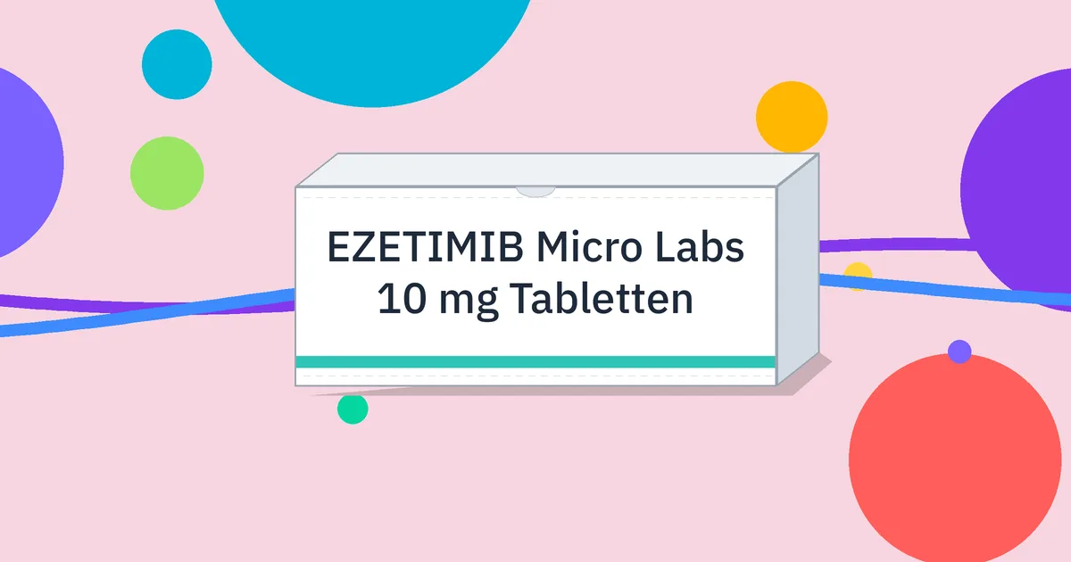 Symbolbild: Packung mit der Aufschrift EZETIMIB Micro Labs 10 mg Tabletten (PZN 14035657) – Verfügbarkeit und Bezug in Apotheken in Frankfurt am Main