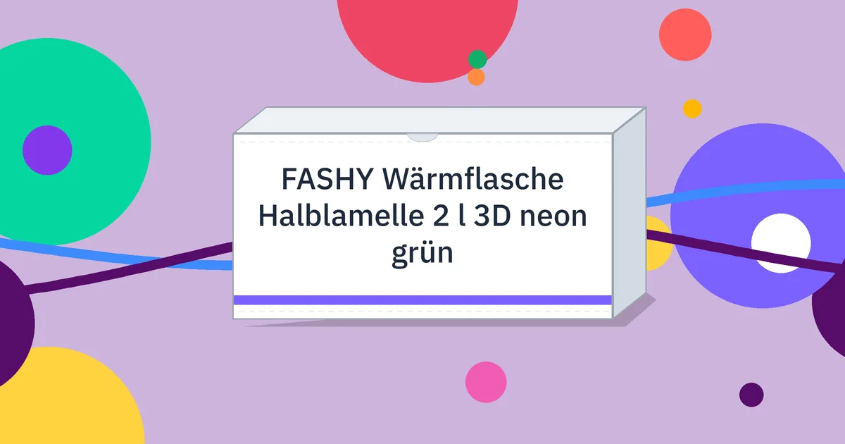 Symbolbild: Packung mit der Aufschrift FASHY Wärmflasche Halblamelle 2 l 3D neon grün (PZN 18025851) – Verfügbarkeit und Bezug in Apotheken in Frankfurt am Main