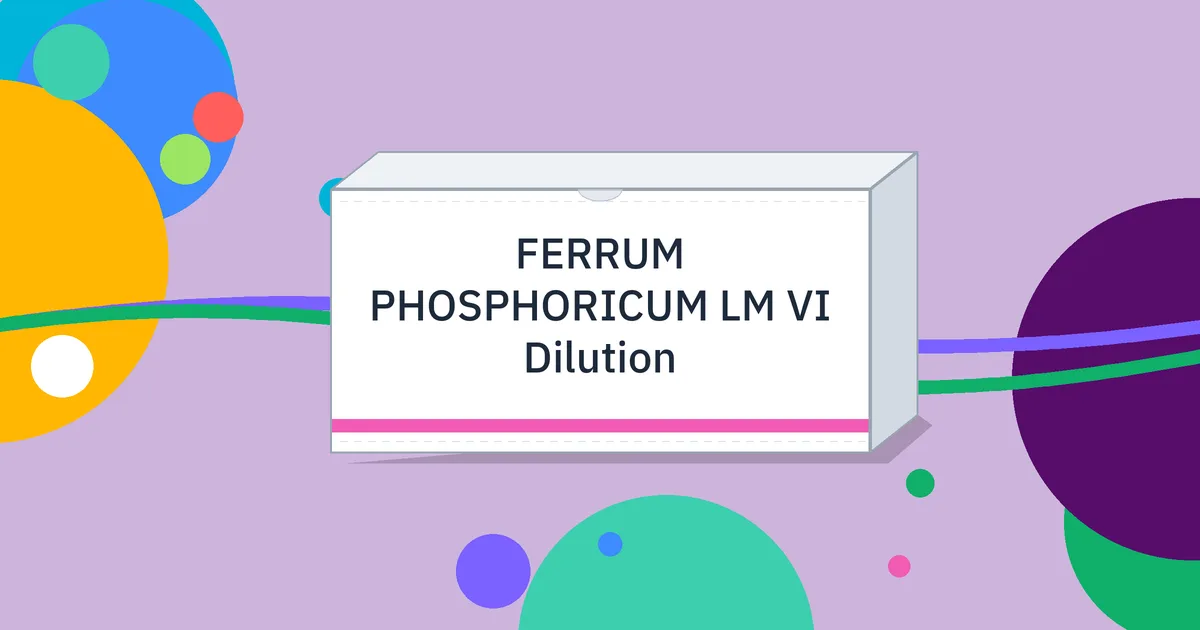 Symbolbild: Packung mit der Aufschrift FERRUM PHOSPHORICUM LM VI Dilution (PZN 02668311) – Verfügbarkeit und Bezug in Apotheken in Frankfurt am Main