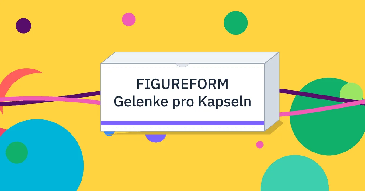 Symbolbild: Packung mit der Aufschrift FIGUREFORM Gelenke pro Kapseln (PZN 04917913) – Verfügbarkeit und Bezug in Apotheken in Frankfurt am Main