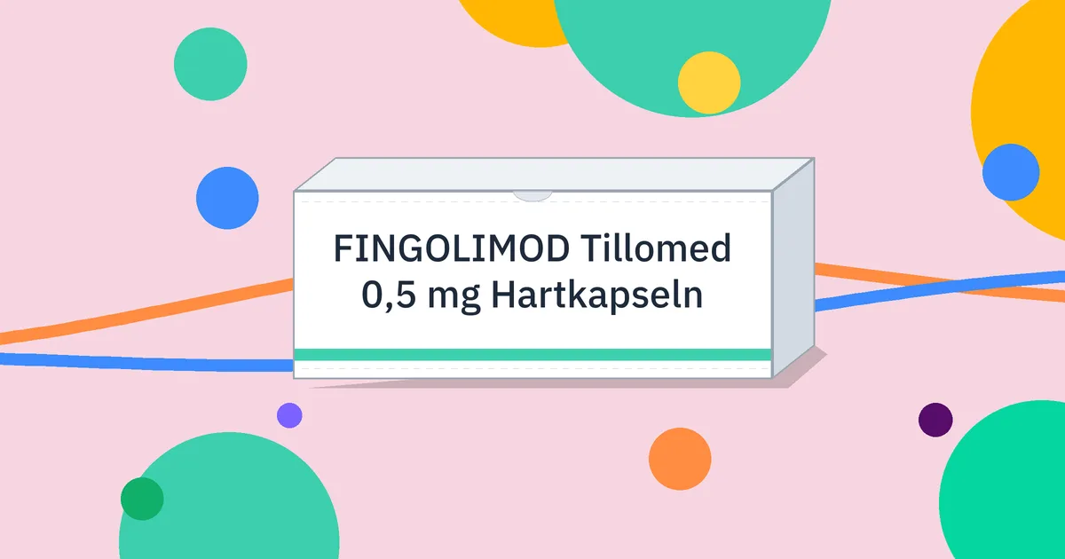 Symbolbild: Packung mit der Aufschrift FINGOLIMOD Tillomed 0,5 mg Hartkapseln (PZN 17306938) – Verfügbarkeit und Bezug in Apotheken in Frankfurt am Main