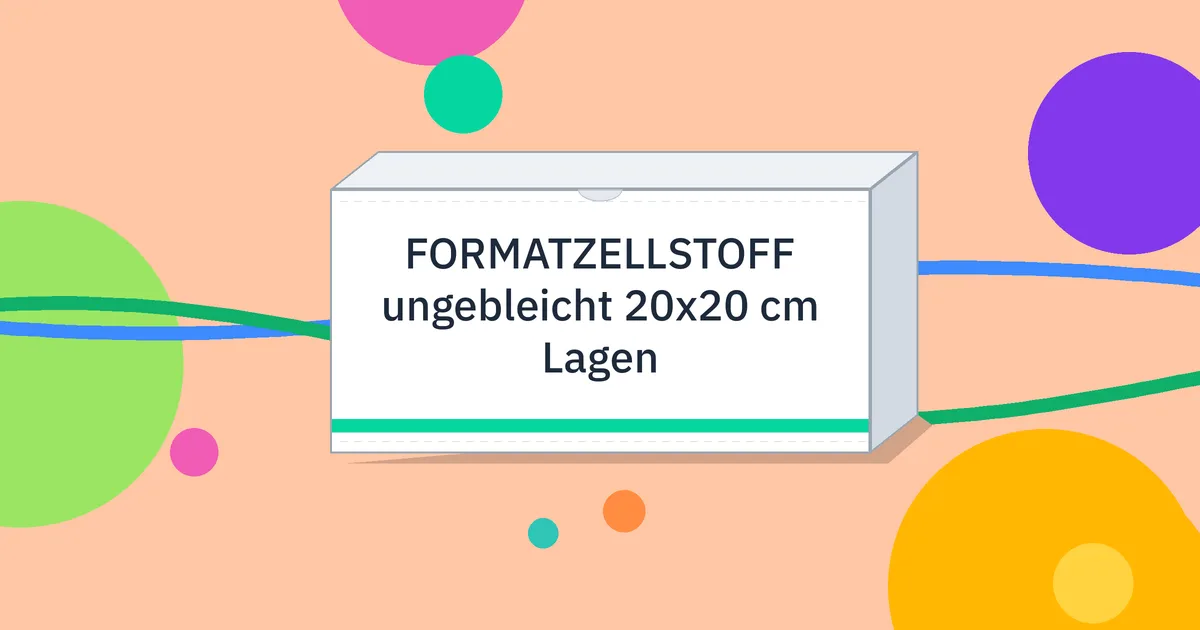 Symbolbild: Packung mit der Aufschrift FORMATZELLSTOFF ungebleicht 20x20 cm Lagen (PZN 12421238) – Verfügbarkeit und Bezug in Apotheken in Frankfurt am Main