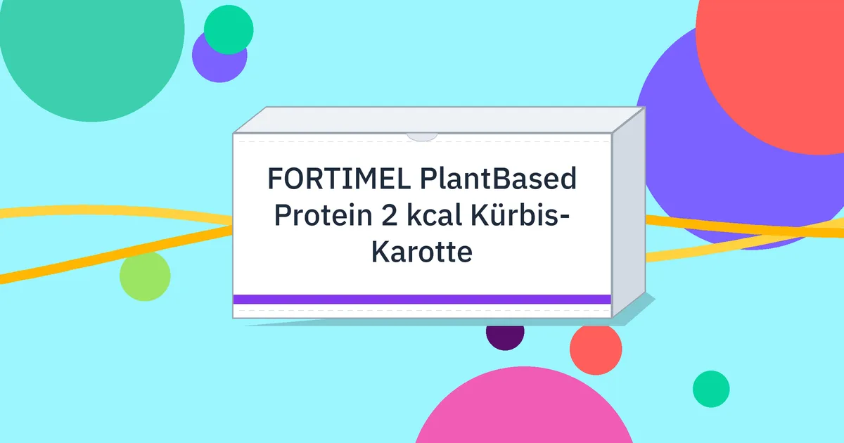 Symbolbild: Packung mit der Aufschrift FORTIMEL PlantBased Protein 2 kcal Kürbis-Karotte (PZN 19450272) – Verfügbarkeit und Bezug in Apotheken in Frankfurt am Main
