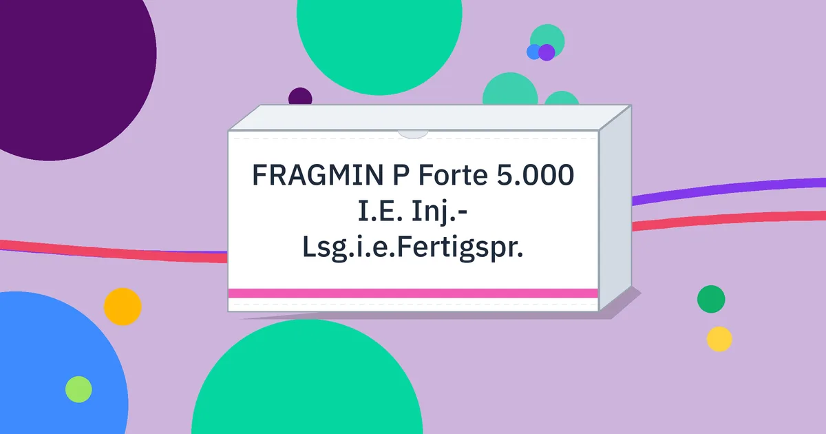 Symbolbild: Packung mit der Aufschrift FRAGMIN P Forte 5.000 I.E. Inj.-Lsg.i.e.Fertigspr. (PZN 06901690) – Verfügbarkeit und Bezug in Apotheken in Frankfurt am Main
