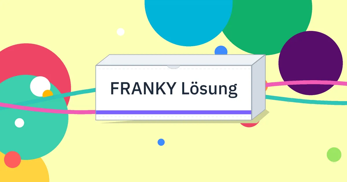 Symbolbild: Packung mit der Aufschrift FRANKY Lösung (PZN 04975980) – Verfügbarkeit und Bezug in Apotheken in Frankfurt am Main