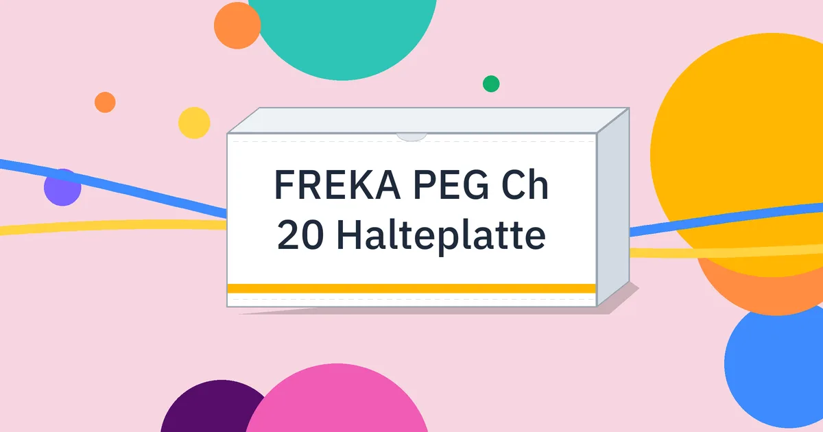 Symbolbild: Packung mit der Aufschrift FREKA PEG Ch 20 Halteplatte (PZN 01330254) – Verfügbarkeit und Bezug in Apotheken in Frankfurt am Main