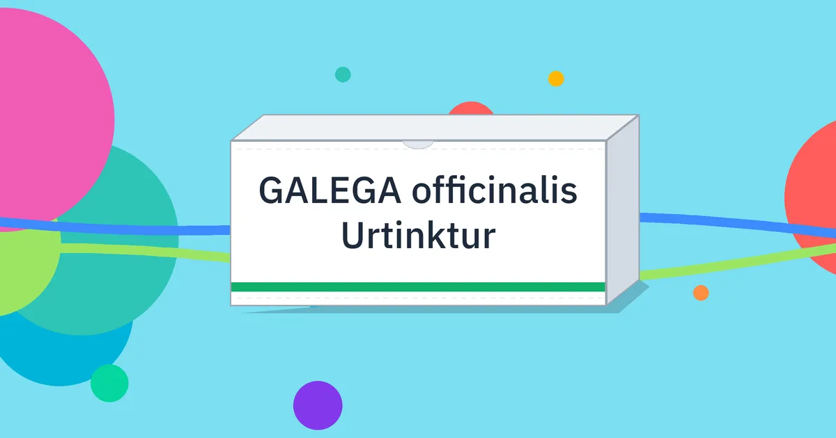 Symbolbild: Packung mit der Aufschrift GALEGA officinalis Urtinktur (PZN 02614143) – Verfügbarkeit und Bezug in Apotheken in Frankfurt am Main
