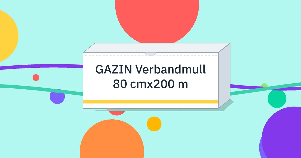 Symbolbild: Packung mit der Aufschrift GAZIN Verbandmull 80 cmx200 m (PZN 15998174) – Verfügbarkeit und Bezug in Apotheken in Frankfurt am Main