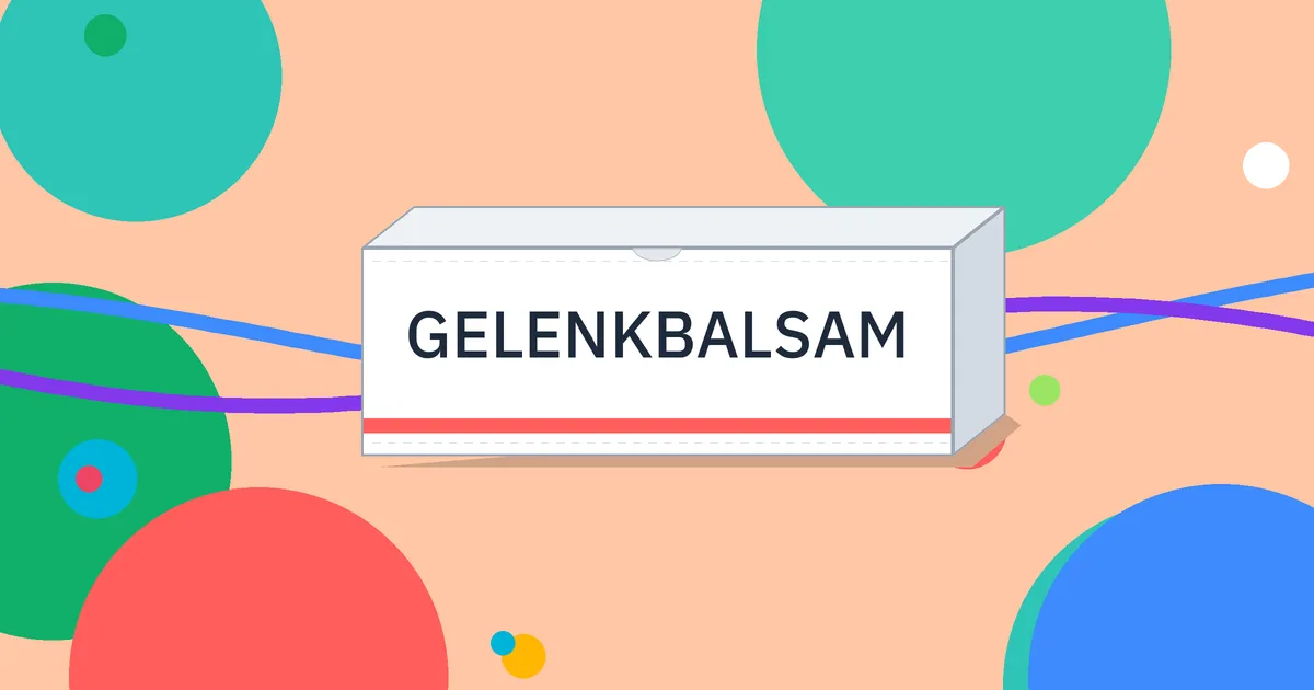 Symbolbild: Packung mit der Aufschrift GELENKBALSAM (PZN 00348565) – Verfügbarkeit und Bezug in Apotheken in Frankfurt am Main
