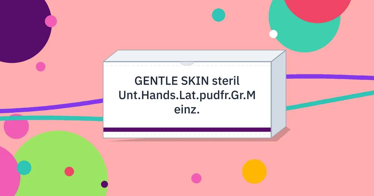 Symbolbild: Packung mit der Aufschrift GENTLE SKIN steril Unt.Hands.Lat.pudfr.Gr.M einz. (PZN 06402828) – Verfügbarkeit und Bezug in Apotheken in Frankfurt am Main