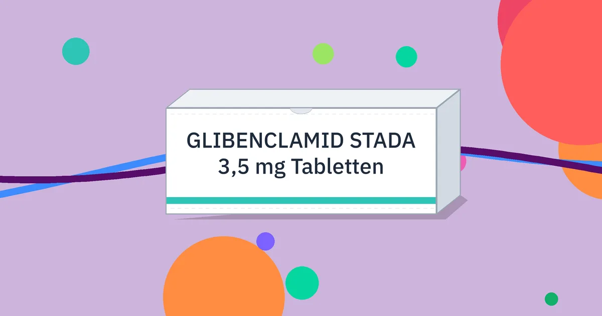 Symbolbild: Packung mit der Aufschrift GLIBENCLAMID STADA 3,5 mg Tabletten (PZN 02738997) – Verfügbarkeit und Bezug in Apotheken in Frankfurt am Main