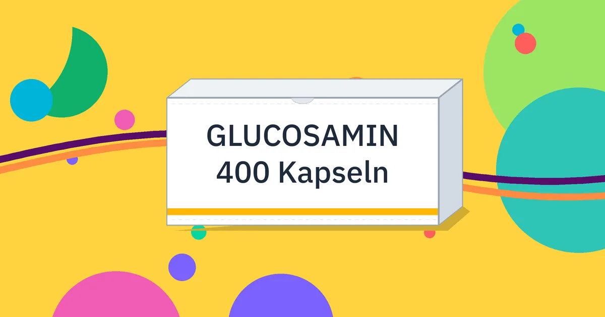 Symbolbild: Packung mit der Aufschrift GLUCOSAMIN 400 Kapseln (PZN 09607991) – Verfügbarkeit und Bezug in Apotheken in Frankfurt am Main