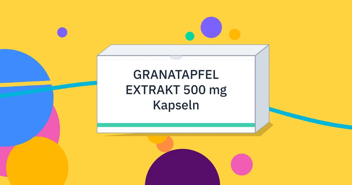 Symbolbild: Packung mit der Aufschrift GRANATAPFEL EXTRAKT 500 mg Kapseln (PZN 14278271) – Verfügbarkeit und Bezug in Apotheken in Frankfurt am Main