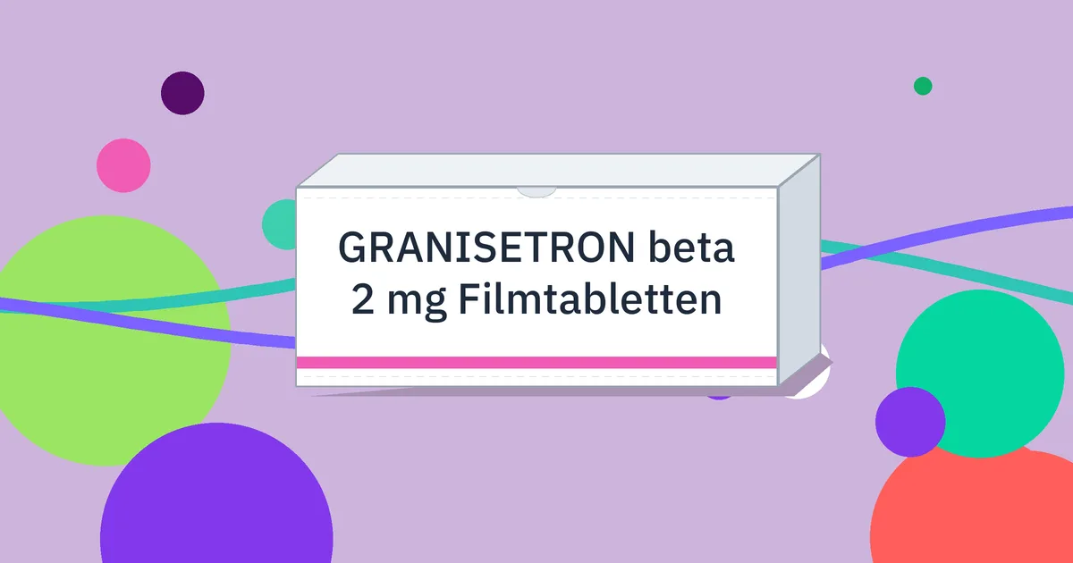 Symbolbild: Packung mit der Aufschrift GRANISETRON beta 2 mg Filmtabletten (PZN 06621619) – Verfügbarkeit und Bezug in Apotheken in Frankfurt am Main