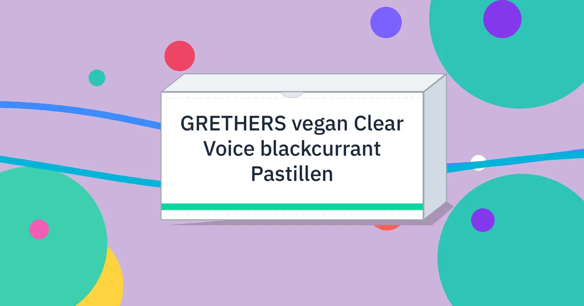 Symbolbild: Packung mit der Aufschrift GRETHERS vegan Clear Voice blackcurrant Pastillen (PZN 18727352) – Verfügbarkeit und Bezug in Apotheken in Frankfurt am Main