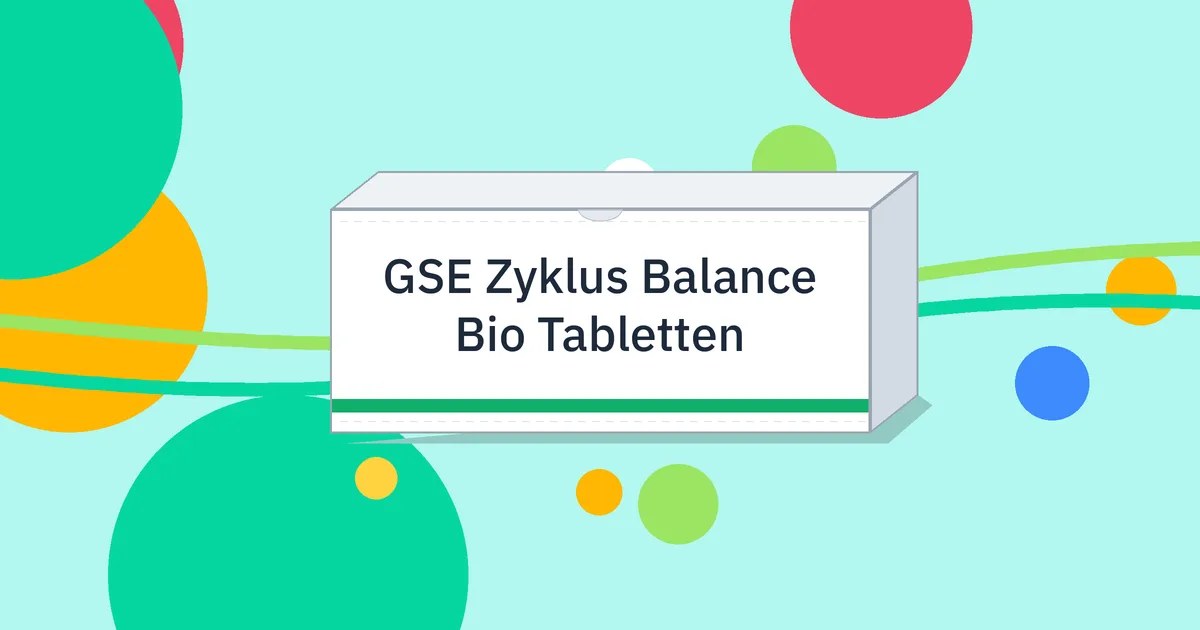 Symbolbild: Packung mit der Aufschrift GSE Zyklus Balance Bio Tabletten (PZN 20304989) – Verfügbarkeit und Bezug in Apotheken in Frankfurt am Main