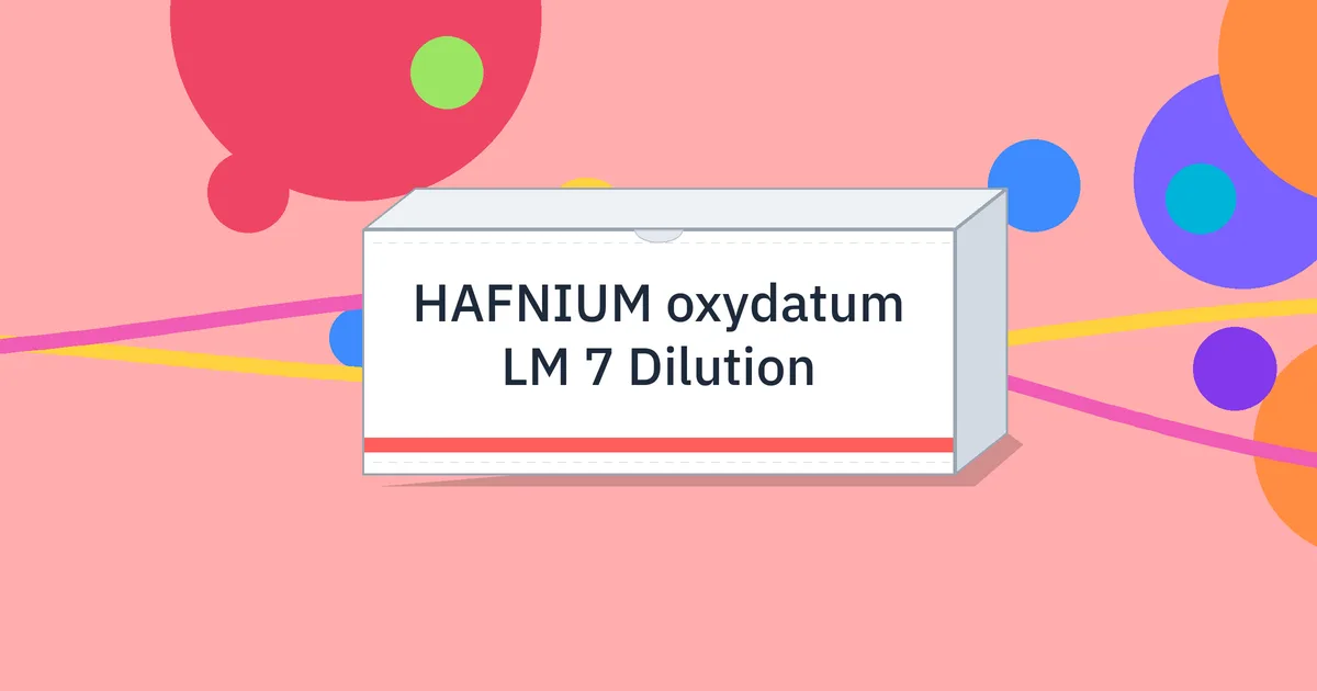Symbolbild: Packung mit der Aufschrift HAFNIUM oxydatum LM 7 Dilution (PZN 13549704) – Verfügbarkeit und Bezug in Apotheken in Frankfurt am Main