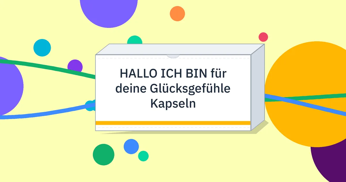 Symbolbild: Packung mit der Aufschrift HALLO ICH BIN für deine Glücksgefühle Kapseln (PZN 16704447) – Verfügbarkeit und Bezug in Apotheken in Frankfurt am Main