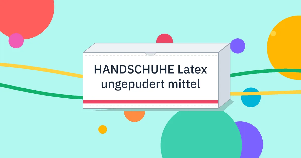 Symbolbild: Packung mit der Aufschrift HANDSCHUHE Latex ungepudert mittel (PZN 07512708) – Verfügbarkeit und Bezug in Apotheken in Frankfurt am Main