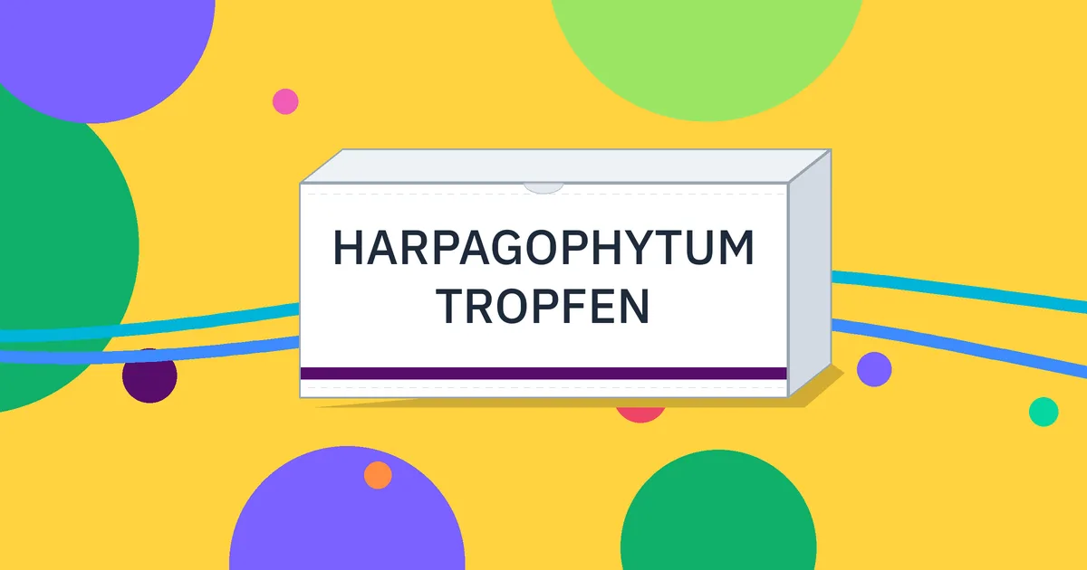 Symbolbild: Packung mit der Aufschrift HARPAGOPHYTUM TROPFEN (PZN 06325683) – Verfügbarkeit und Bezug in Apotheken in Frankfurt am Main