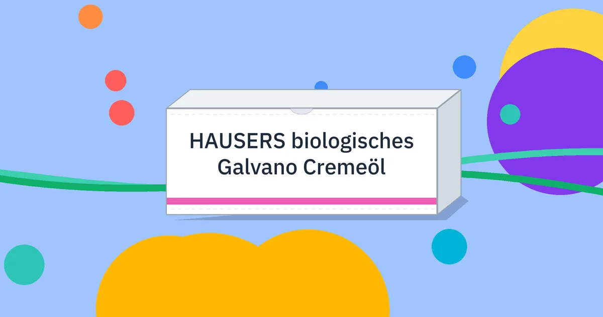 Symbolbild: Packung mit der Aufschrift HAUSERS biologisches Galvano Cremeöl (PZN 08749341) – Verfügbarkeit und Bezug in Apotheken in Frankfurt am Main