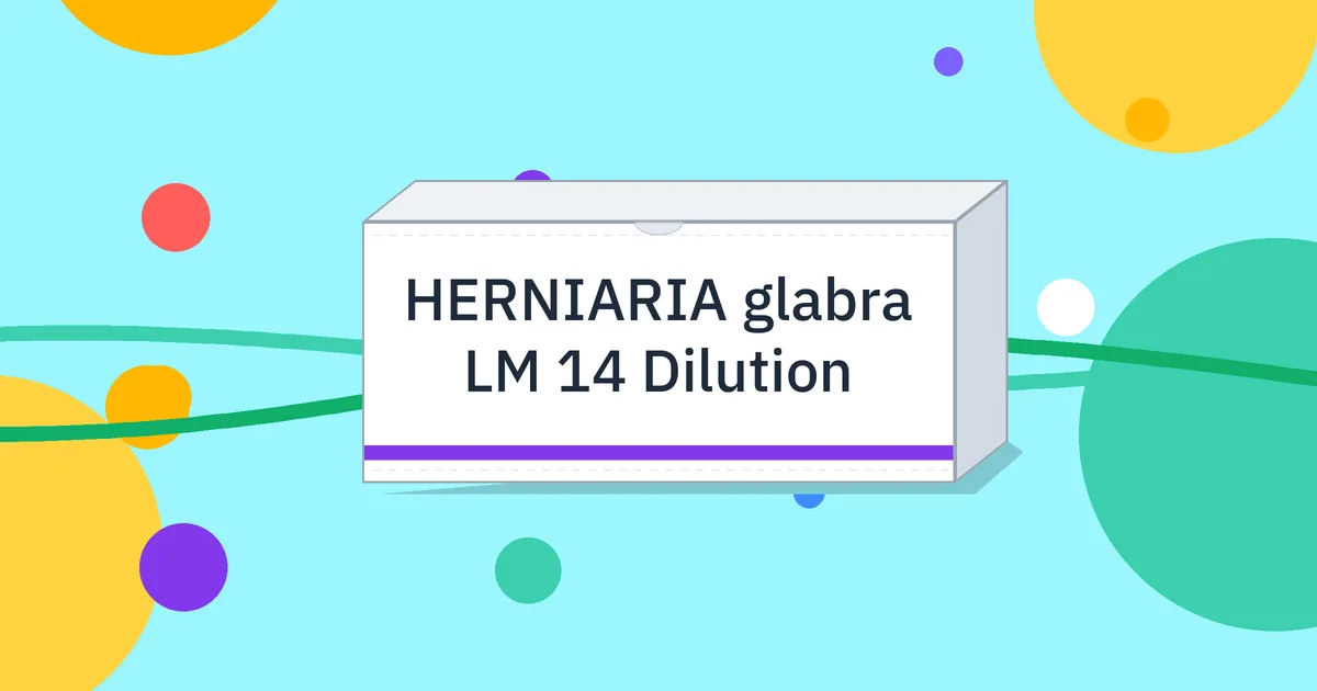 Symbolbild: Packung mit der Aufschrift HERNIARIA glabra LM 14 Dilution (PZN 13553048) – Verfügbarkeit und Bezug in Apotheken in Frankfurt am Main