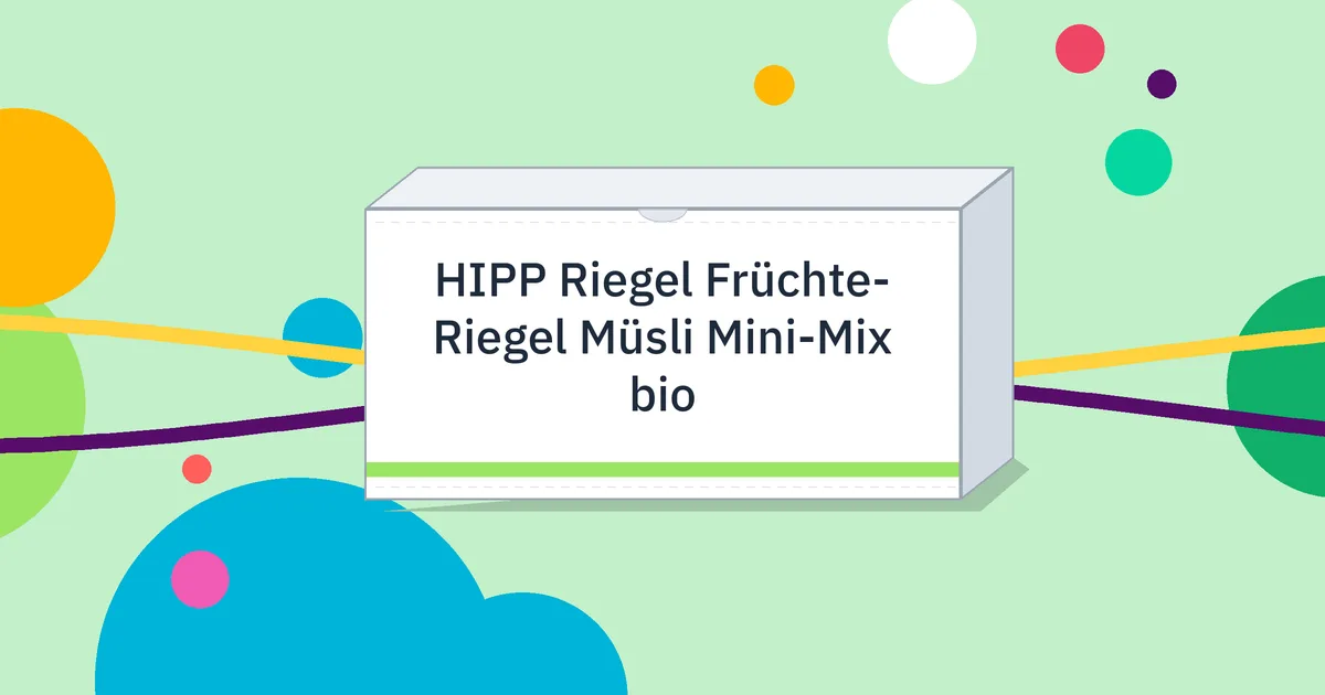 Symbolbild: Packung mit der Aufschrift HIPP Riegel Früchte-Riegel Müsli Mini-Mix bio (PZN 16665322) – Verfügbarkeit und Bezug in Apotheken in Frankfurt am Main