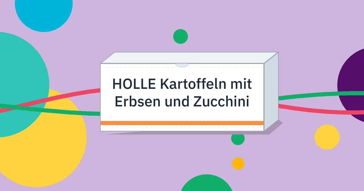 Symbolbild: Packung mit der Aufschrift HOLLE Kartoffeln mit Erbsen und Zucchini (PZN 09440835) – Verfügbarkeit und Bezug in Apotheken in Frankfurt am Main