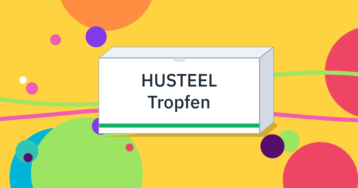 Symbolbild: Packung mit der Aufschrift HUSTEEL Tropfen (PZN 00505912) – Verfügbarkeit und Bezug in Apotheken in Frankfurt am Main