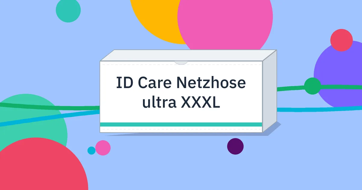 Symbolbild: Packung mit der Aufschrift ID Care Netzhose ultra XXXL (PZN 16162147) – Verfügbarkeit und Bezug in Apotheken in Frankfurt am Main