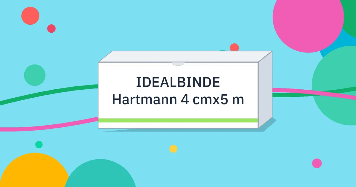 Symbolbild: Packung mit der Aufschrift IDEALBINDE Hartmann 4 cmx5 m (PZN 00234531) – Verfügbarkeit und Bezug in Apotheken in Frankfurt am Main