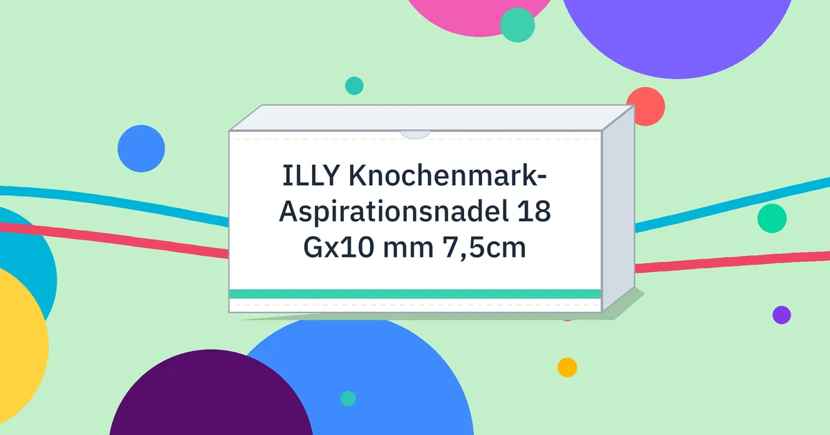 Symbolbild: Packung mit der Aufschrift ILLY Knochenmark-Aspirationsnadel 18 Gx10 mm 7,5cm (PZN 16362596) – Verfügbarkeit und Bezug in Apotheken in Frankfurt am Main