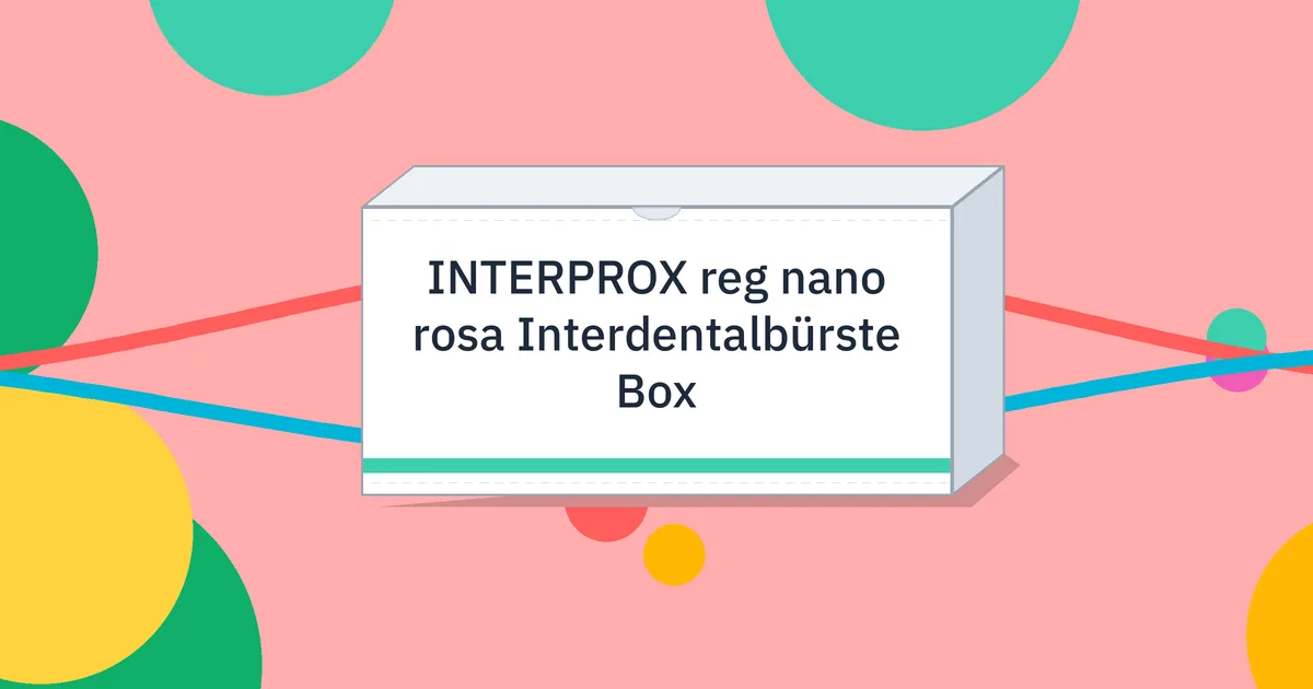 Symbolbild: Packung mit der Aufschrift INTERPROX reg nano rosa Interdentalbürste Box (PZN 10933804) – Verfügbarkeit und Bezug in Apotheken in Frankfurt am Main