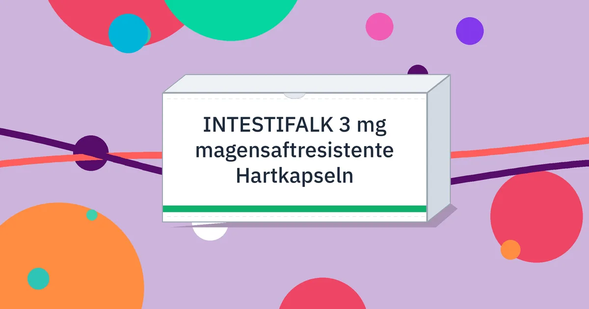 Symbolbild: Packung mit der Aufschrift INTESTIFALK 3 mg magensaftresistente Hartkapseln (PZN 12700056) – Verfügbarkeit und Bezug in Apotheken in Frankfurt am Main