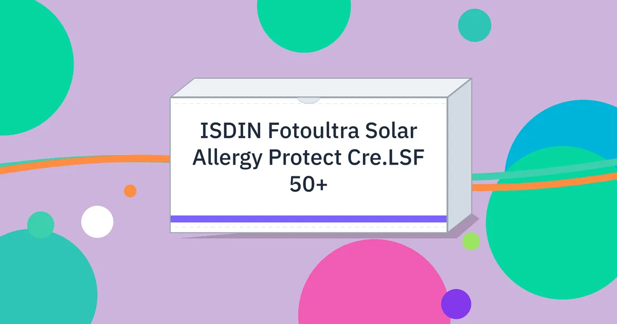 Symbolbild: Packung mit der Aufschrift ISDIN Fotoultra Solar Allergy Protect Cre.LSF 50+ (PZN 18900135) – Verfügbarkeit und Bezug in Apotheken in Frankfurt am Main