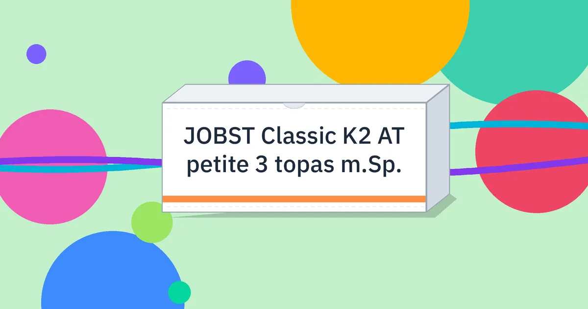 Symbolbild: Packung mit der Aufschrift JOBST Classic K2 AT petite 3 topas m.Sp. (PZN 13067945) – Verfügbarkeit und Bezug in Apotheken in Frankfurt am Main