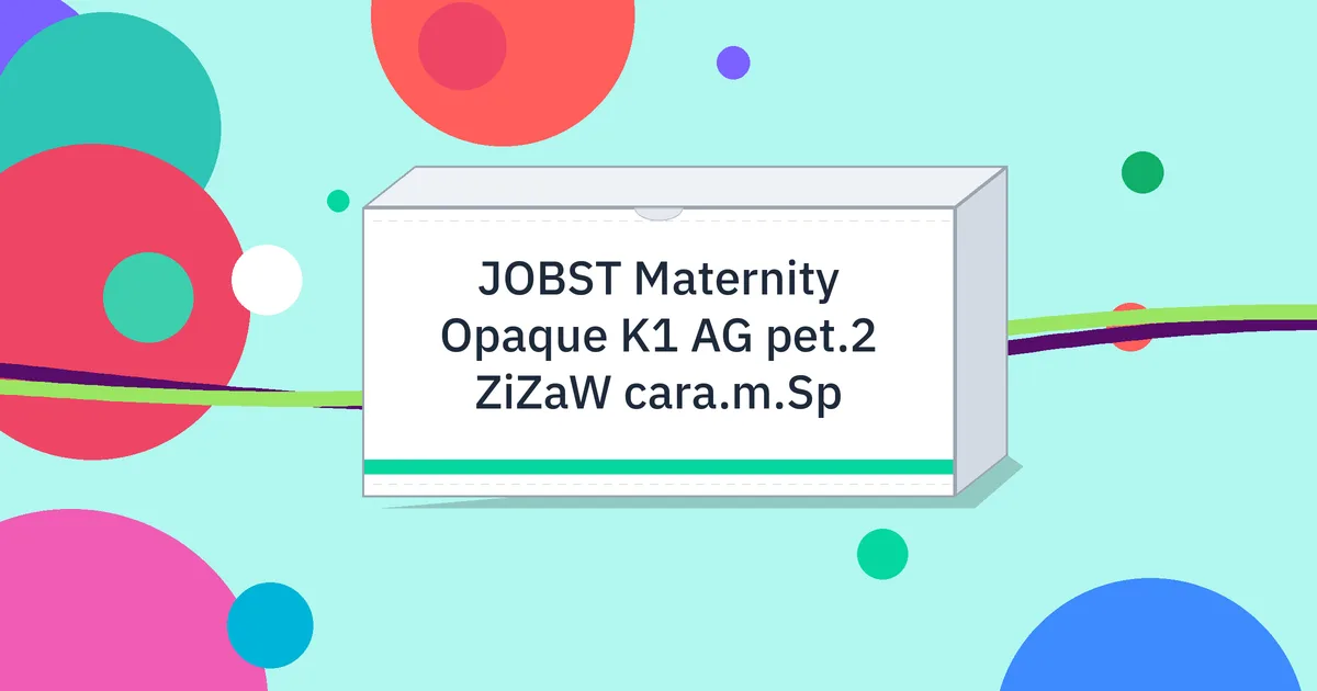 Symbolbild: Packung mit der Aufschrift JOBST Maternity Opaque K1 AG pet.2 ZiZaW cara.m.Sp (PZN 15850402) – Verfügbarkeit und Bezug in Apotheken in Frankfurt am Main