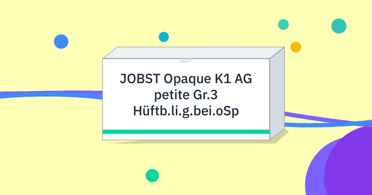 Symbolbild: Packung mit der Aufschrift JOBST Opaque K1 AG petite Gr.3 Hüftb.li.g.bei.oSp (PZN 16273303) – Verfügbarkeit und Bezug in Apotheken in Frankfurt am Main